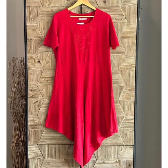 Dresses | Nwt Manta Del Lago Womens Midi Dress Red Sz Medium Pointed ...